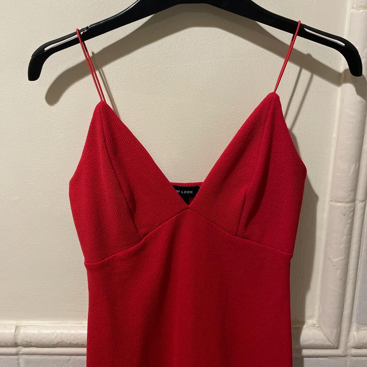 New look red plunge neck bodycon dress with cup... - Depop