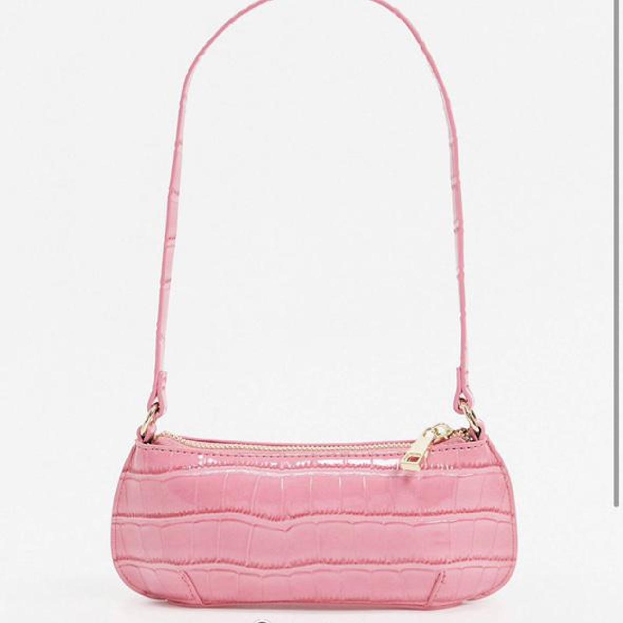 Asos design 90’s pink croc shoulder bag - used once... - Depop