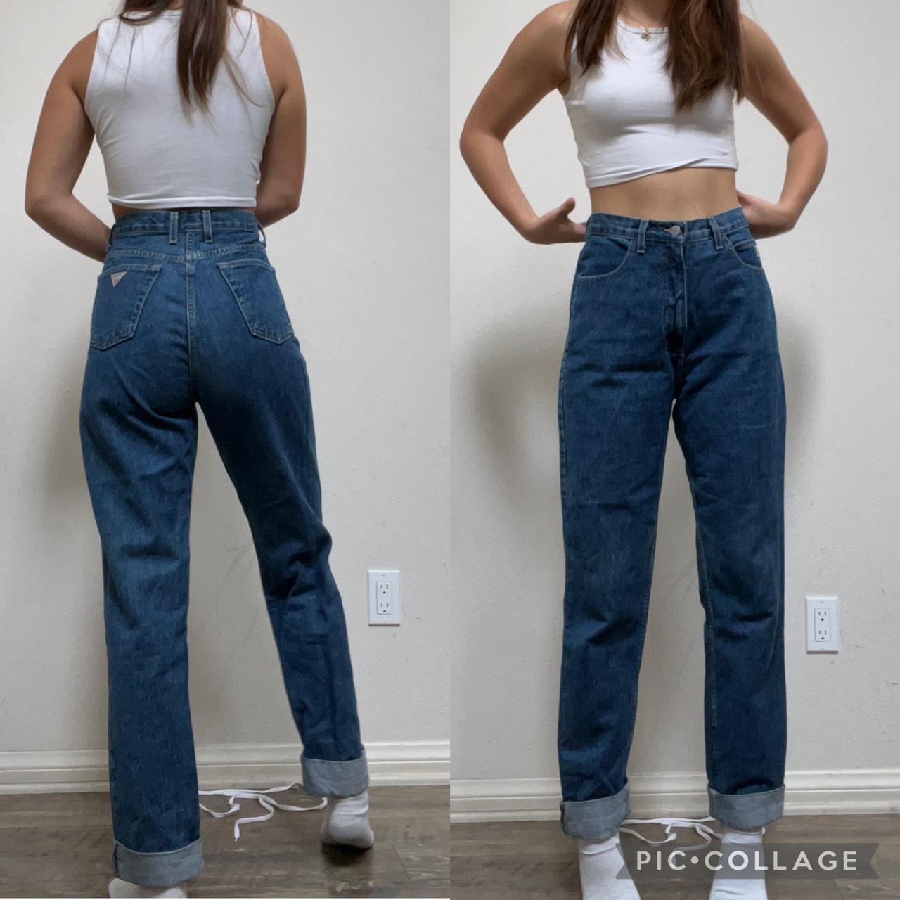 Guess blue wash denim jeans Waist: 31” Hips:... - Depop