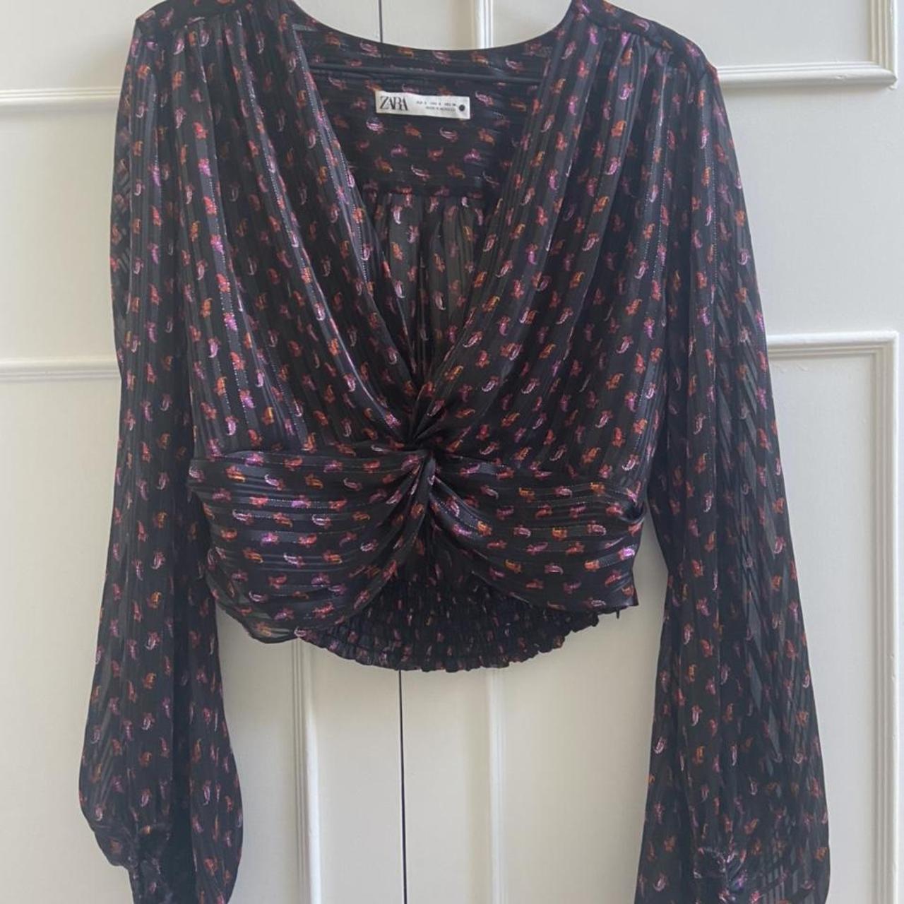 Zara cropped blouse #zara #zarablouse #spring... - Depop