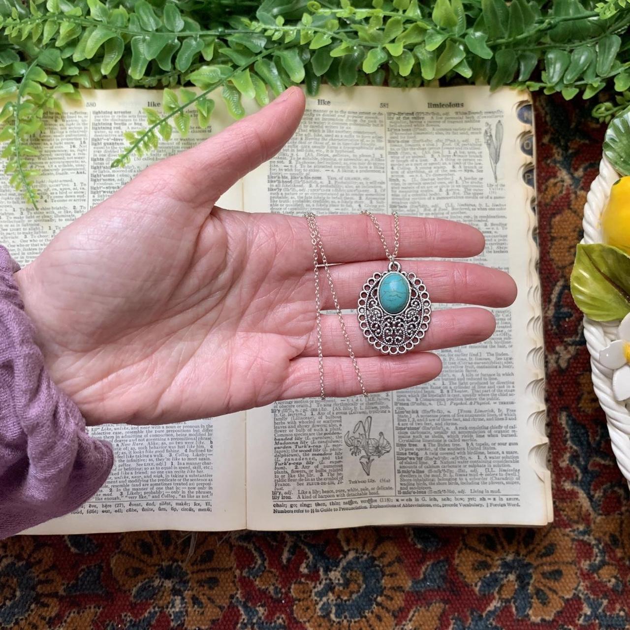 Medieval Turquoise Amulet 🥀⚔️🕯 Gorgeous ornate... - Depop