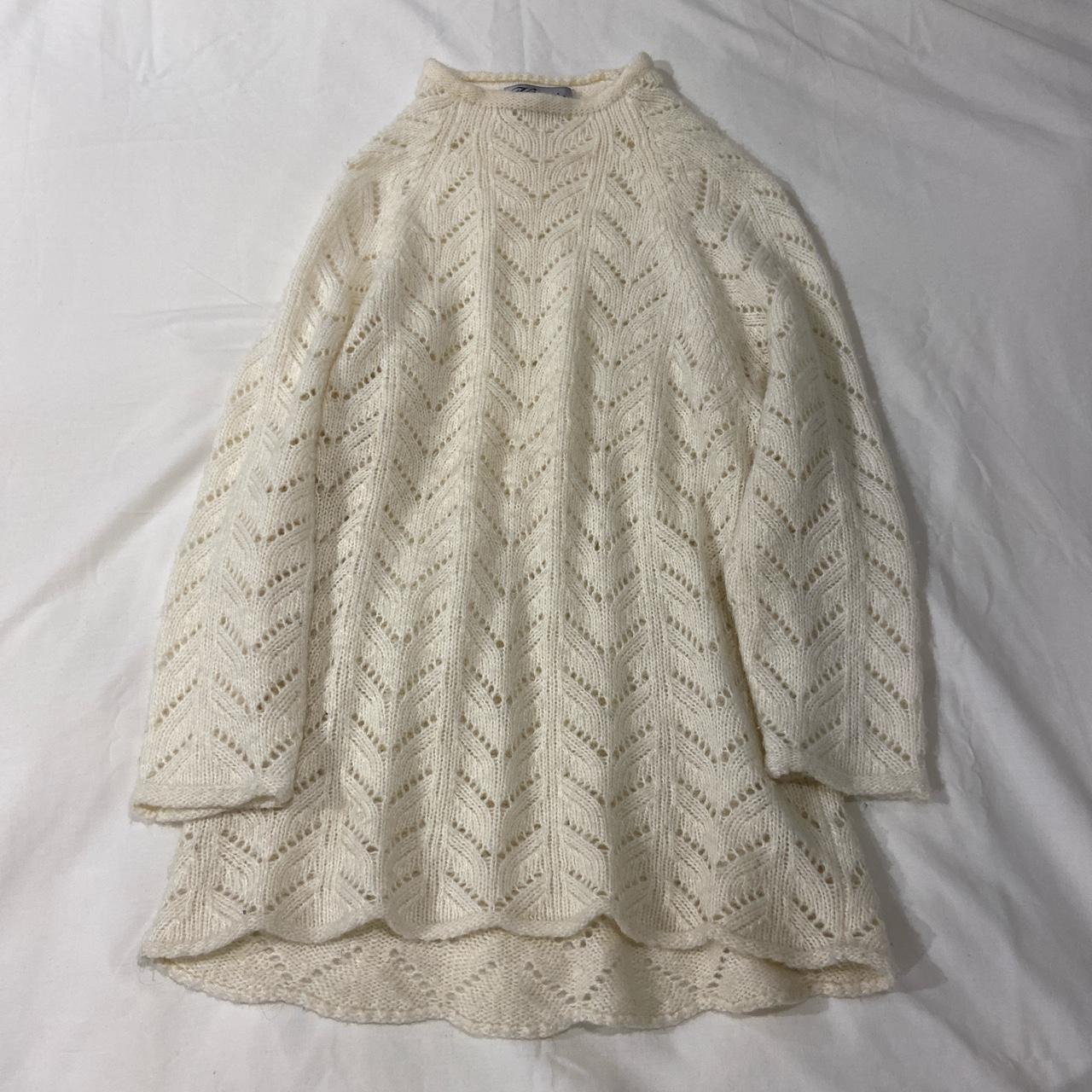 The most gorgeous white knit sweater, super cozy and... - Depop