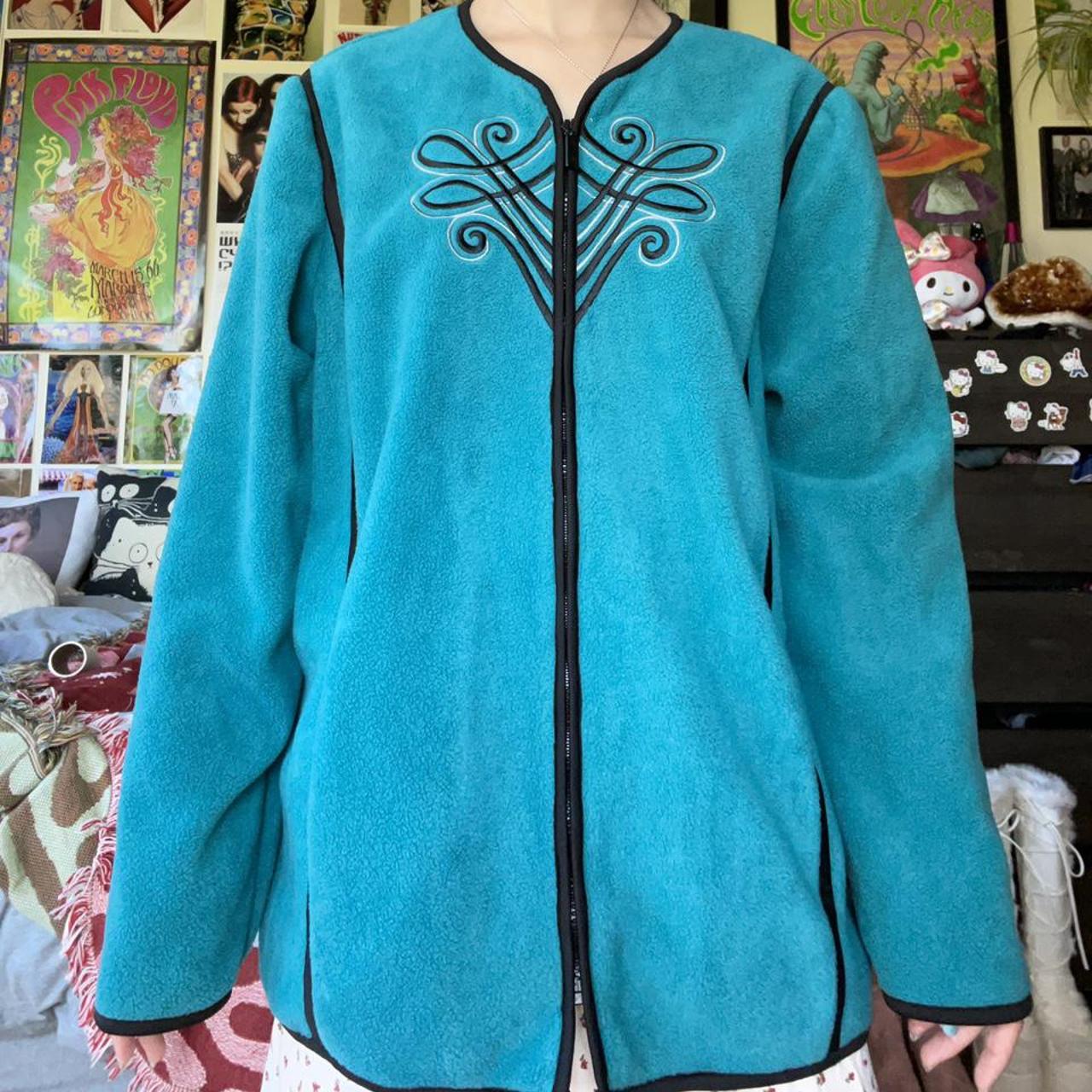 Bob Mackie Wearable Art collection zip up fleece!!🧚‍♂️🧚‍♂️... - Depop
