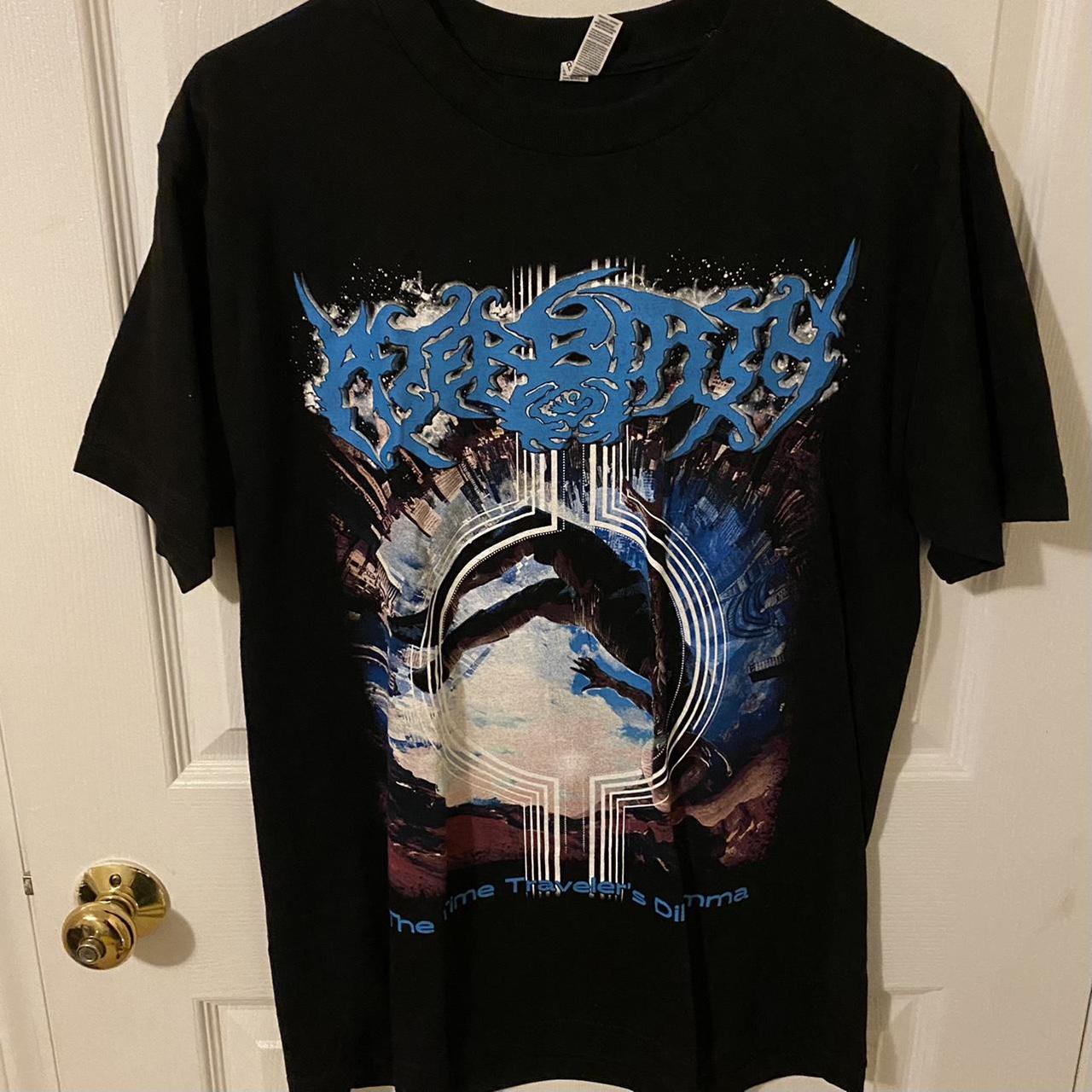 Aloye Men's Black and Blue T-shirt | Depop