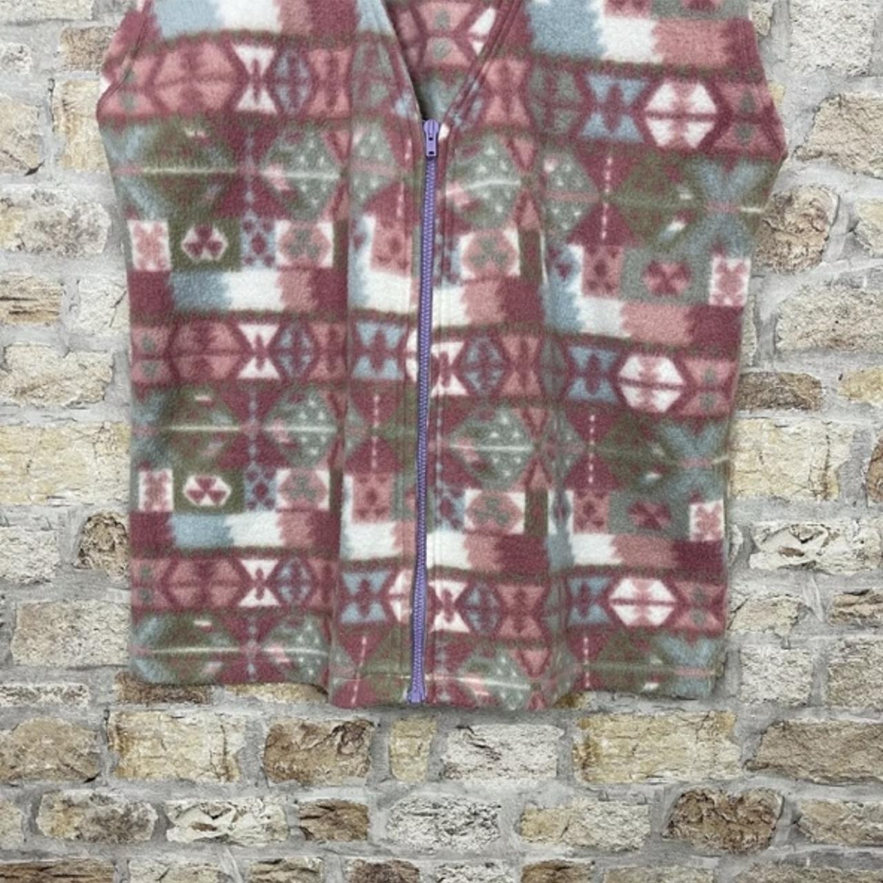 Vintage fleece 90's Navajo multi bold geometric... - Depop