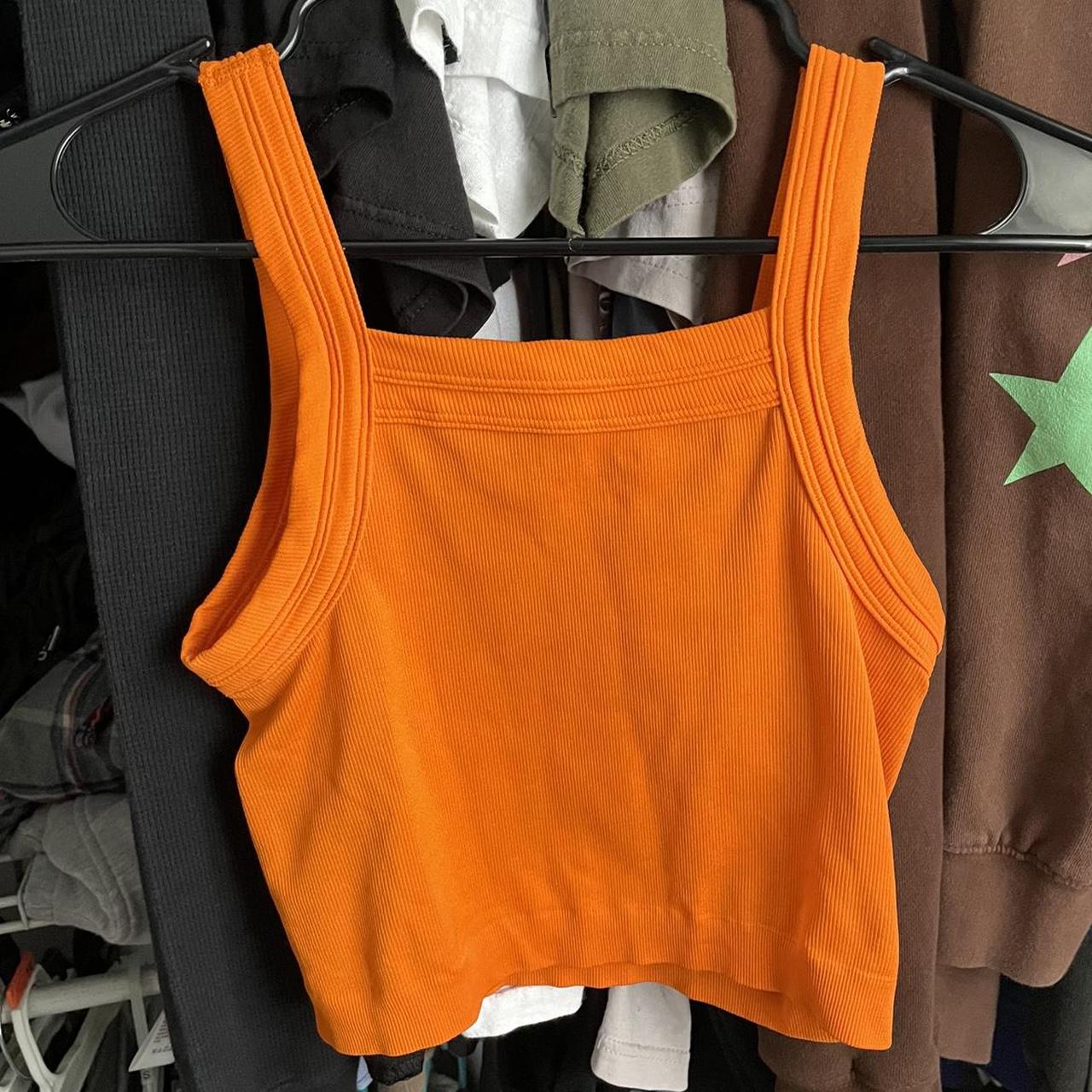 orange ribbed tank from urban outfitters worn once - Depop
