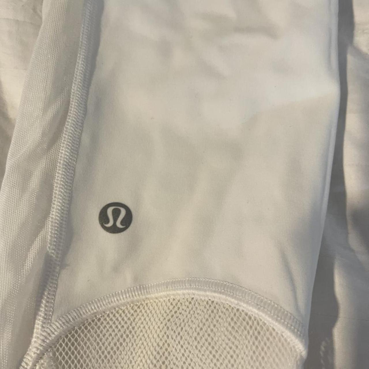 White mesh detail white Lululemon align leggings... - Depop