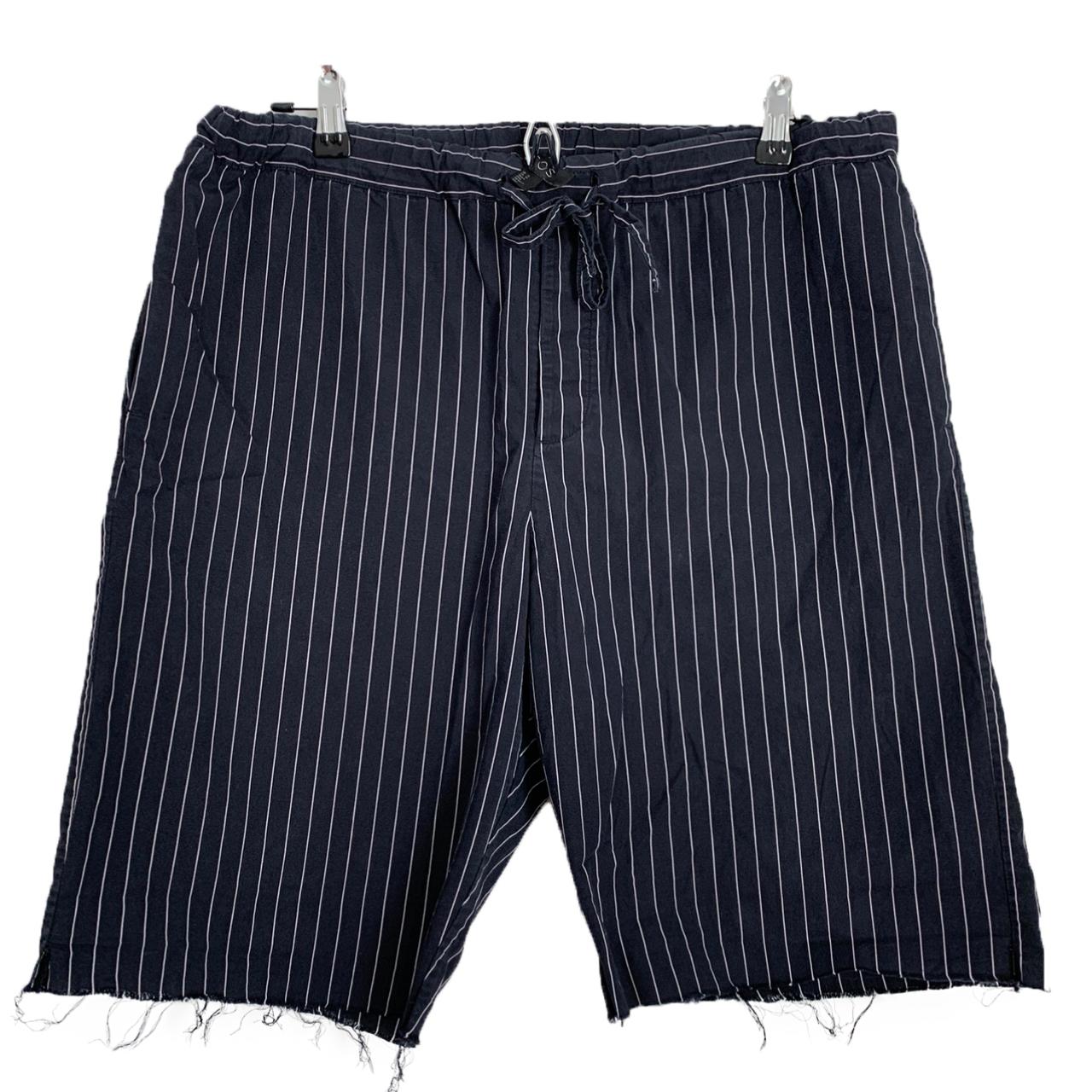 COS Men’s Cut-off Stripped Beach Shorts - Size:... - Depop