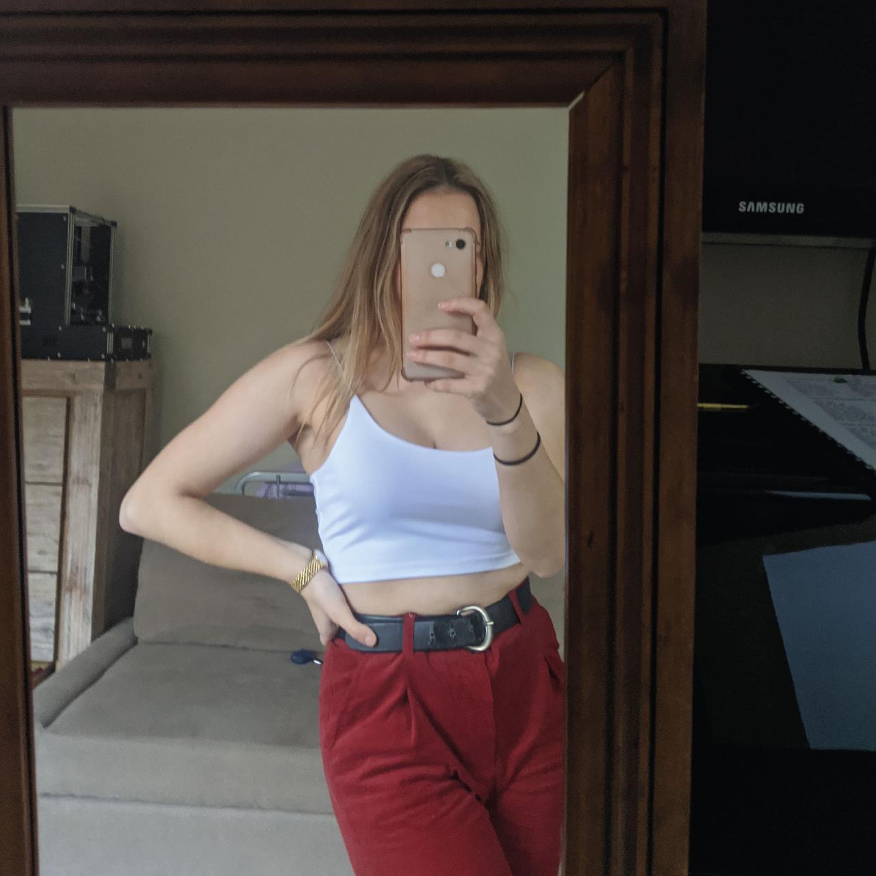 Cute white cropped singlet from cotton on! Size:... - Depop