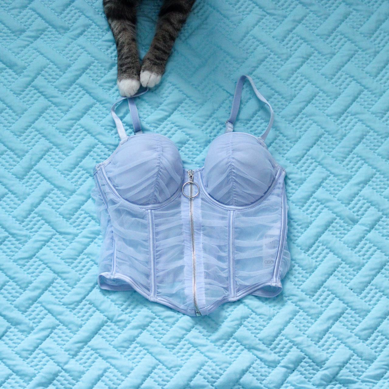 ASOS Women's Blue and Grey Bra | Depop
