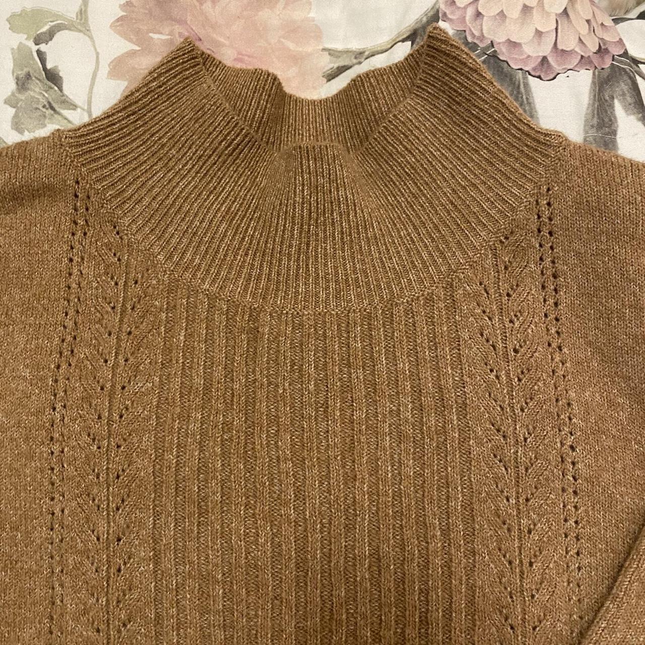 caramel colored brown sweater super thin!!! long... - Depop