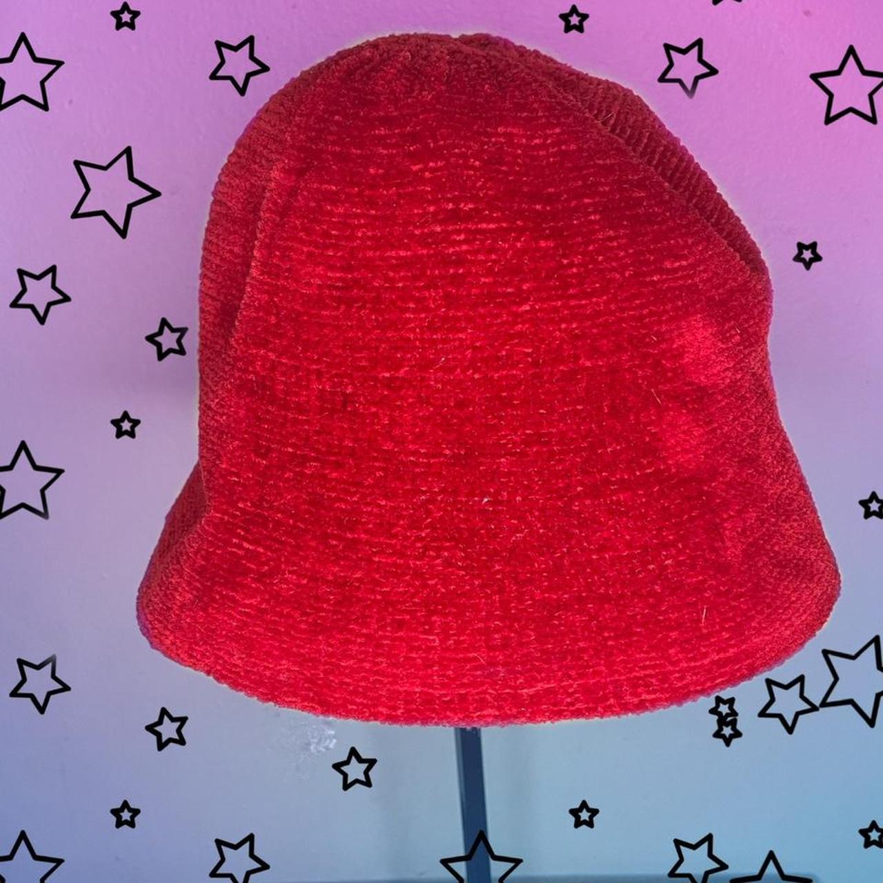 Red round hat. Similar to a bucket hat but a little... - Depop