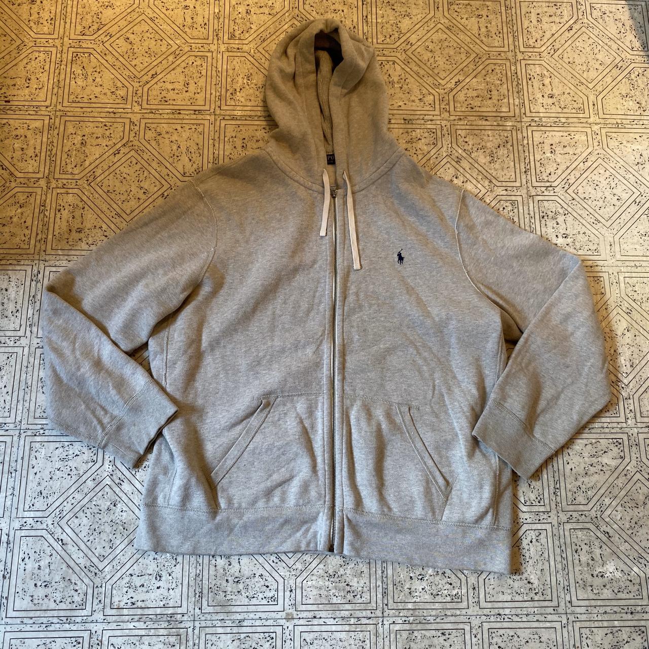 Grey Zip Up Ralph Lauren Hoodie. - Depop Grey Zip Up Ralph Lauren Hoodie. - Depop