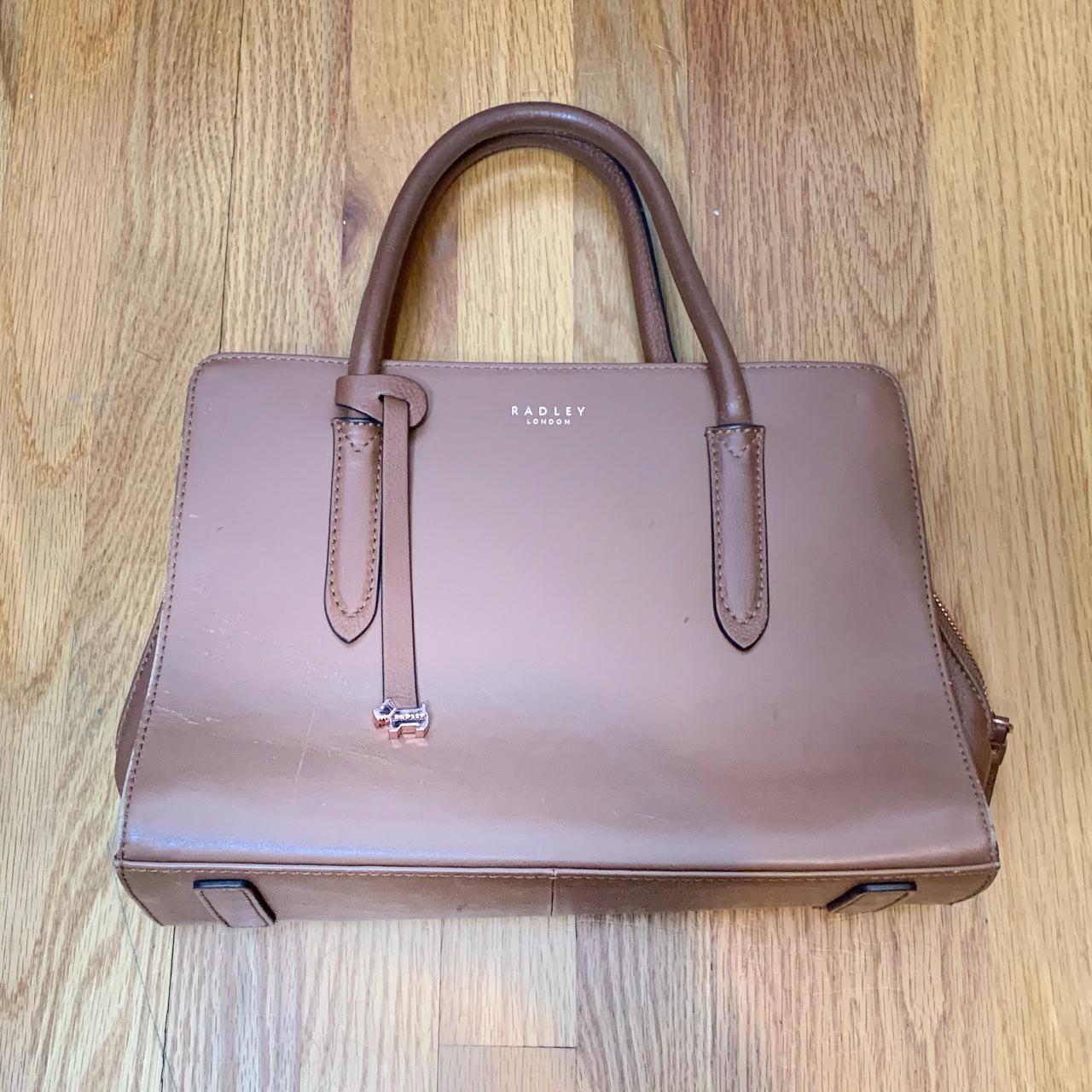 Versatile leather zip closure bag with removable... - Depop