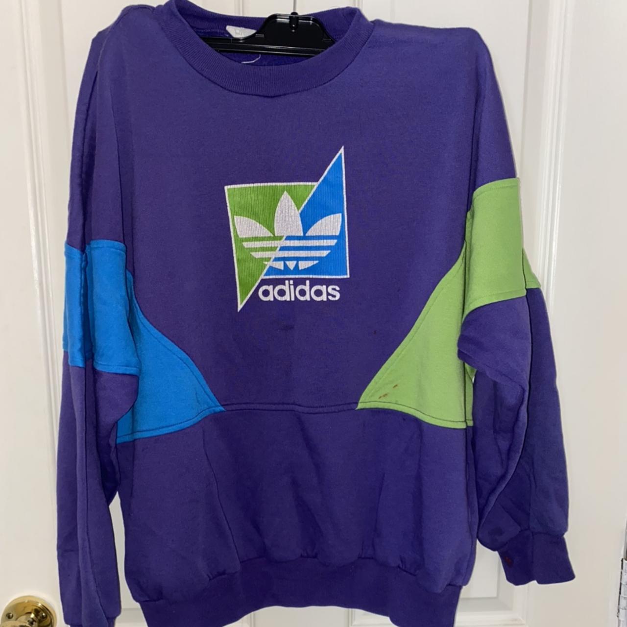 Adidas vintage jumper, few marks due to age but... - Depop