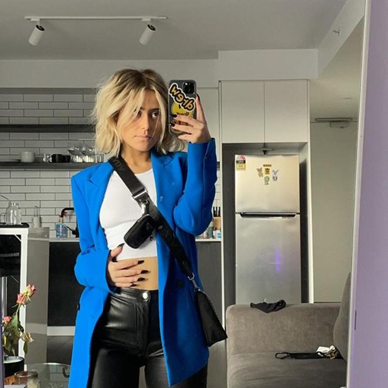 Matching Zara tracksuit in electric blue Xs #suit... - Depop