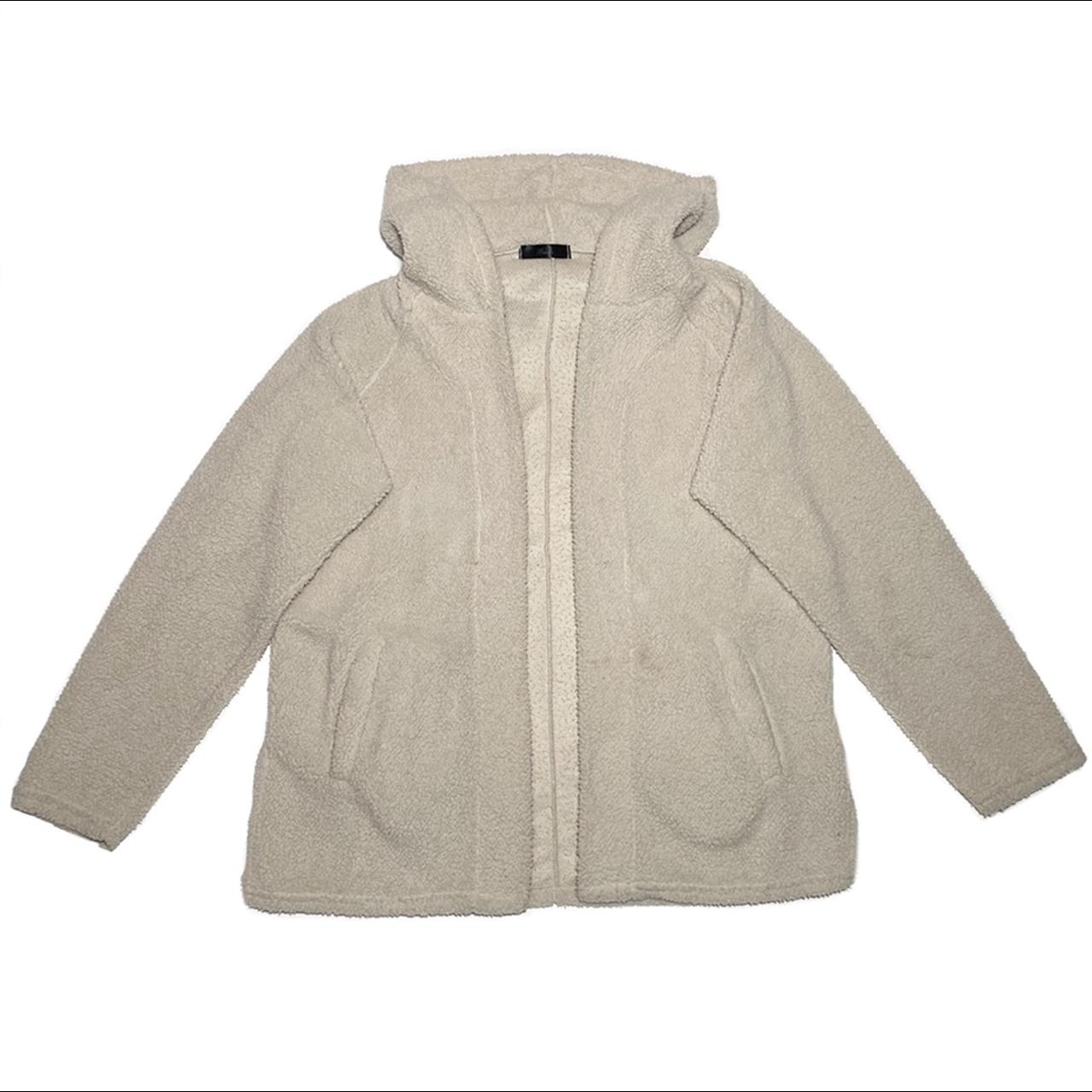 BEIGE FAUX FUR SHERPA HOODIE - Comfortable and soft... - Depop