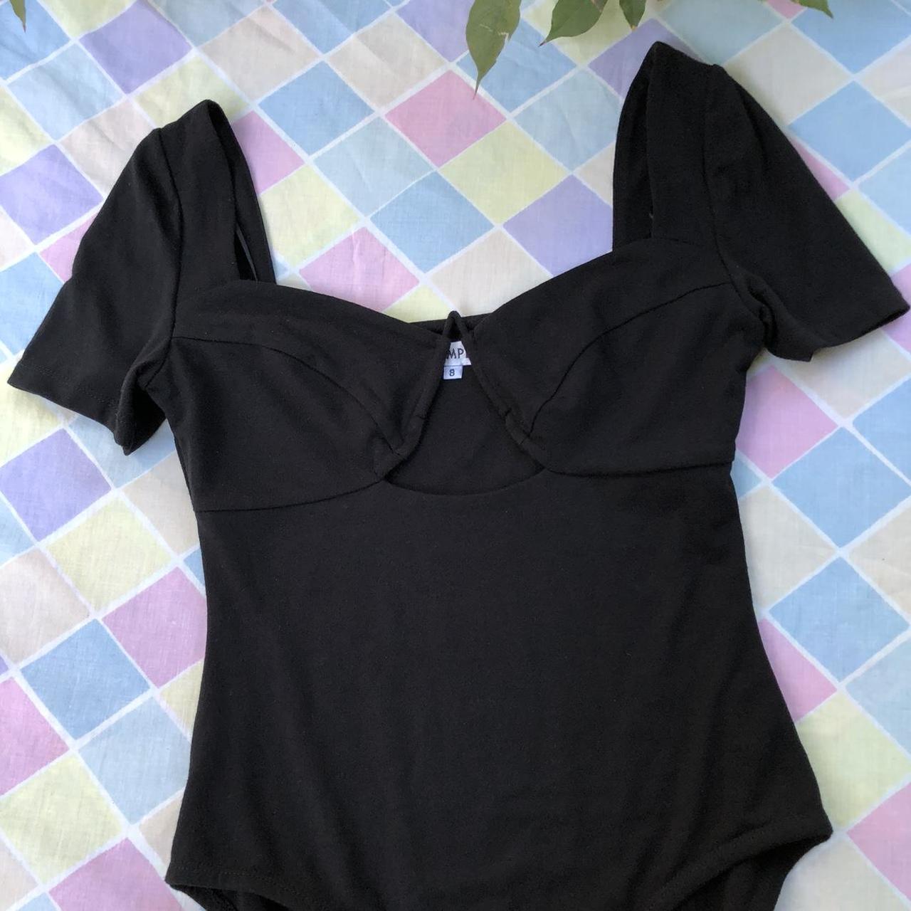 Sample body suit 🐈‍⬛ Black cap sleeve bodysuit with... | Depop