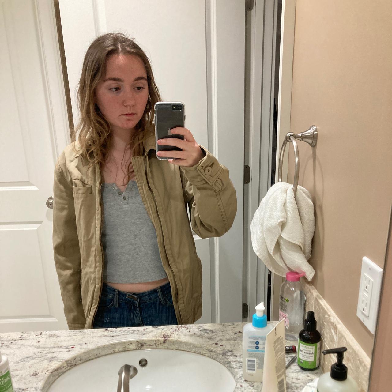 super cool khaki aeropostale 87 jacket cotton blend... - Depop