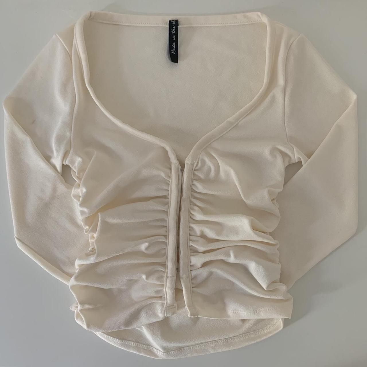 cream colored long sleeve top ~ ASOS ~ fits... - Depop