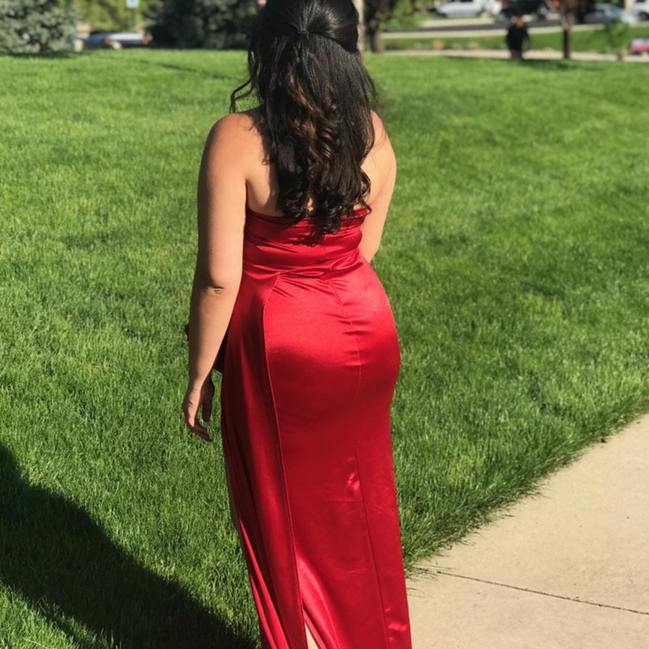 Red Satin Prom Dress Fashion Nova 30 Or Best Offer Depop