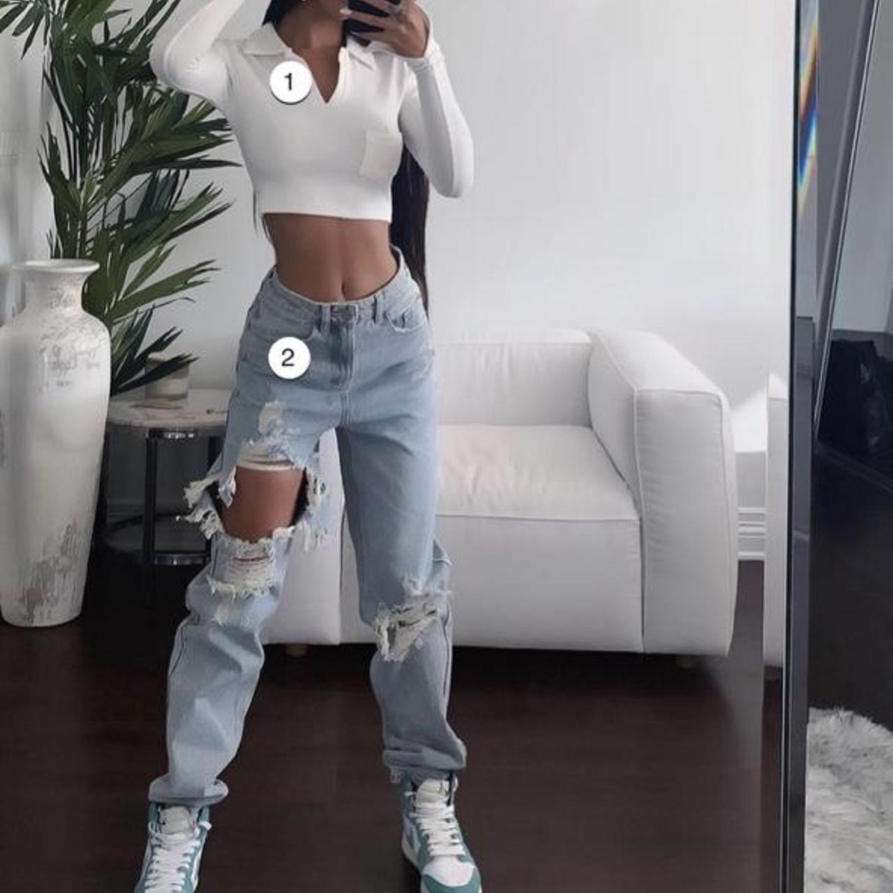 THE KRIPT - high rise ripped jeans. Only worn once... - Depop