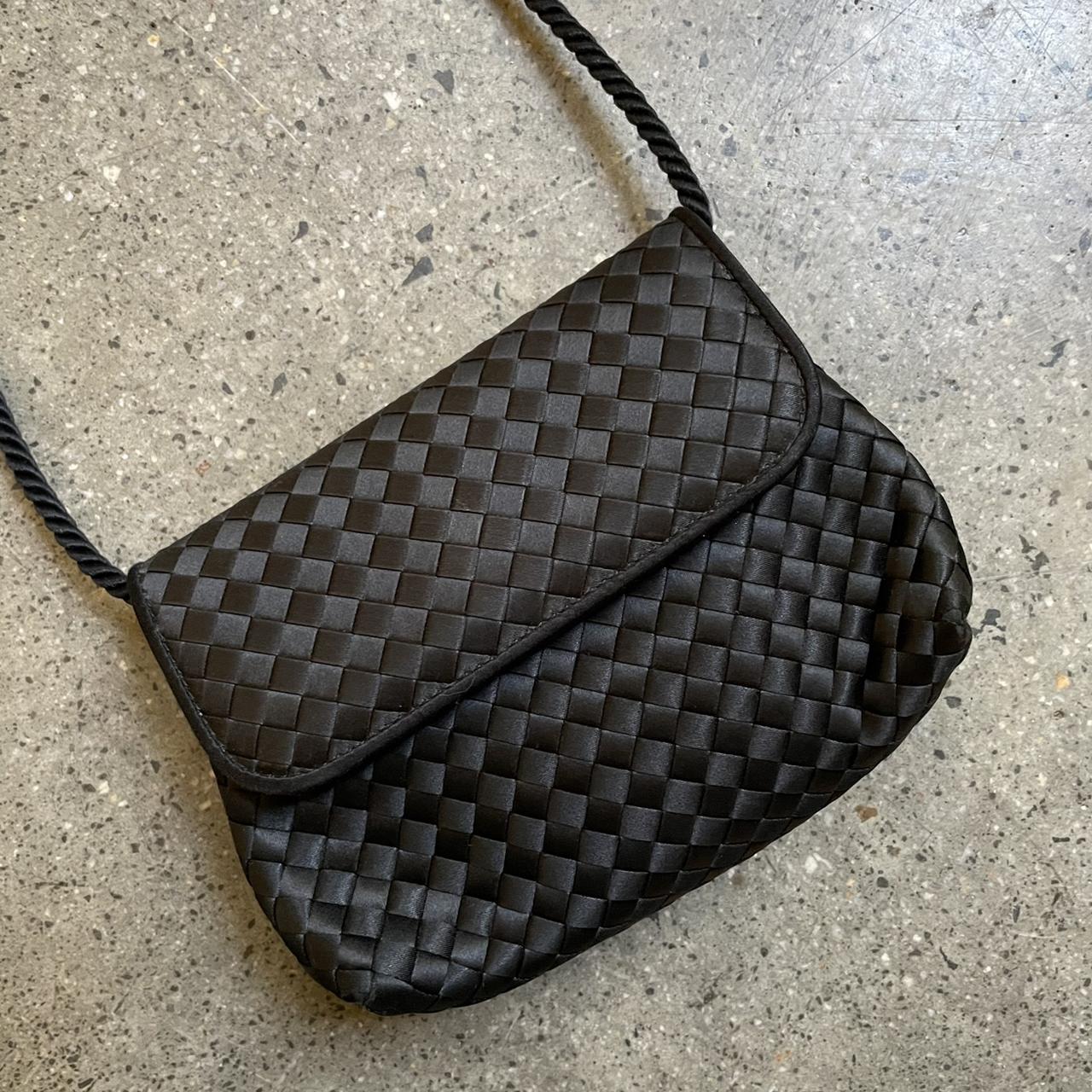 BOTTEGA VENETA Intrecciato satin evening bag. One... - Depop