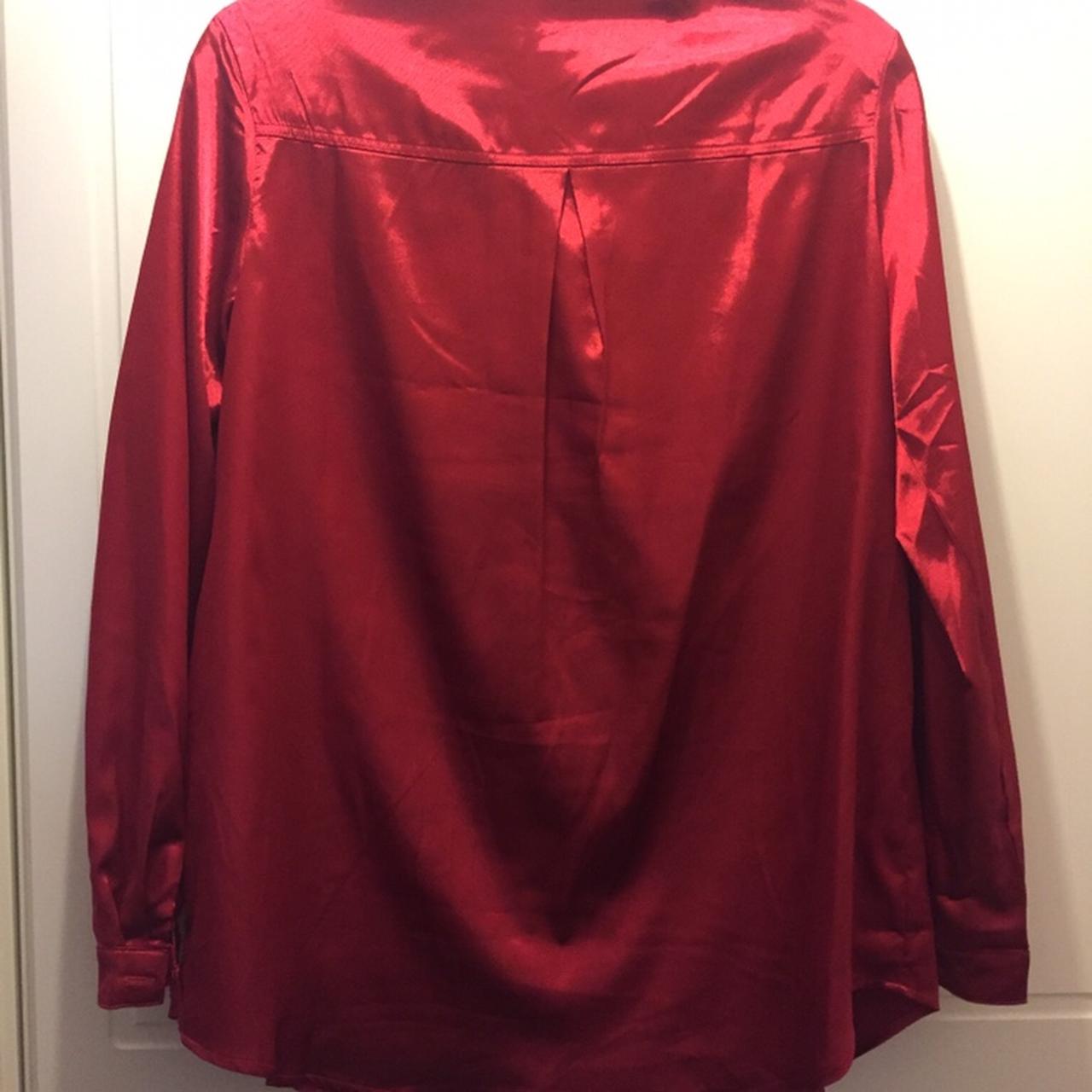 Red satin shirt Worn once Size small Very... | Depop