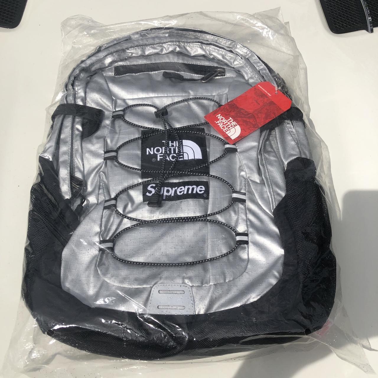 Supreme TNF Silver Backpack DSWT $400 - Depop