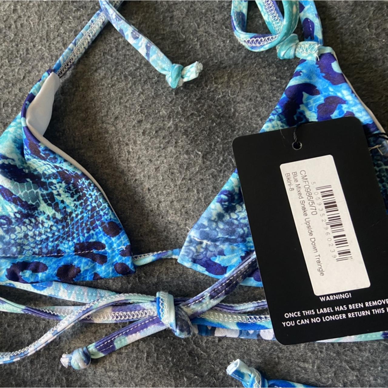 Pretty little thing blue snakeskin print bikini tags... - Depop