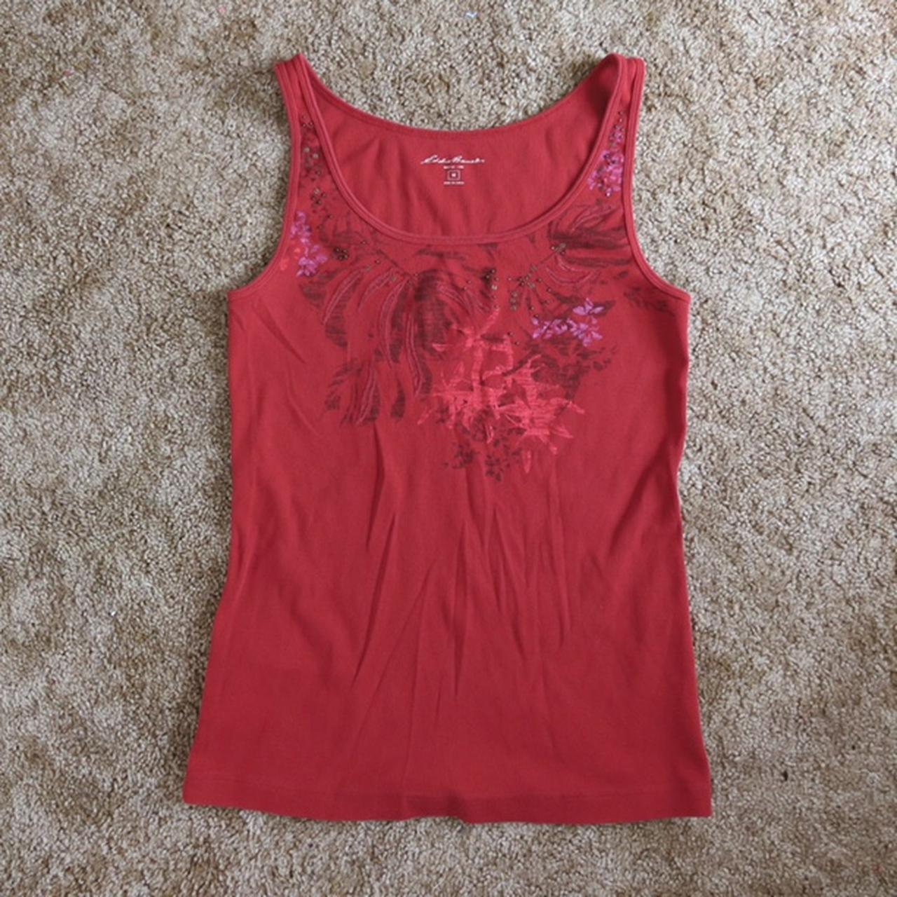 2000s red sequenced tank top No holes or stains:... - Depop