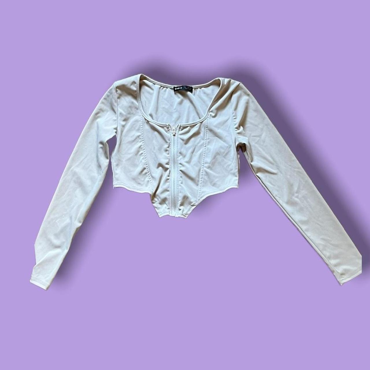 Cream Corset Style Zip Up Going Out Top 🧿 FREE... - Depop