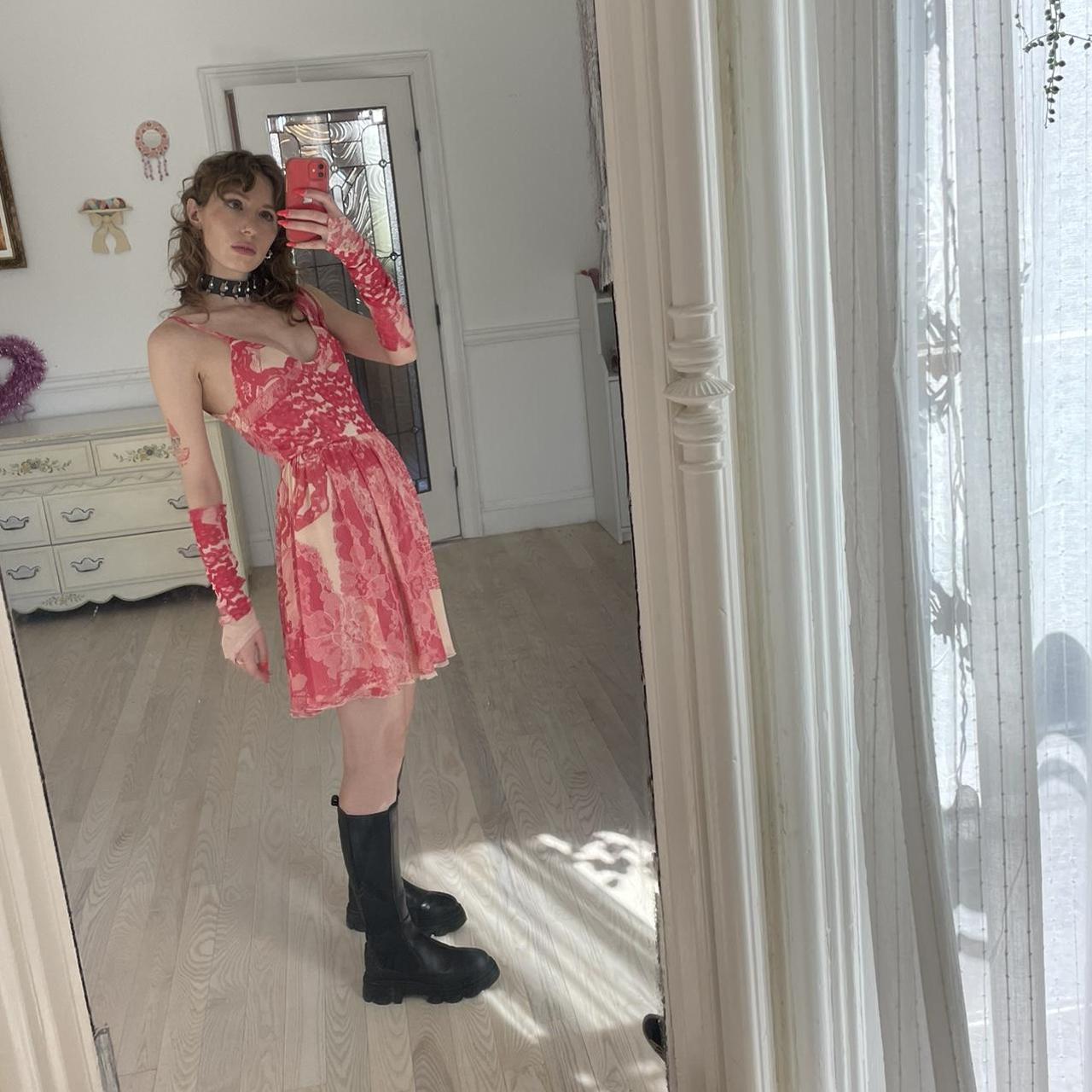 THE LACE IMPRESSION DRESS made in NYC Mesh dress... | Depop