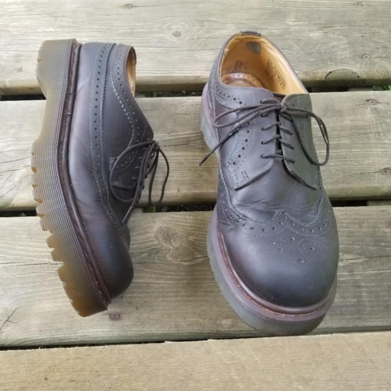 Dr Martens 3989 Vintage MIE Brown Leather Wingtip... - Depop