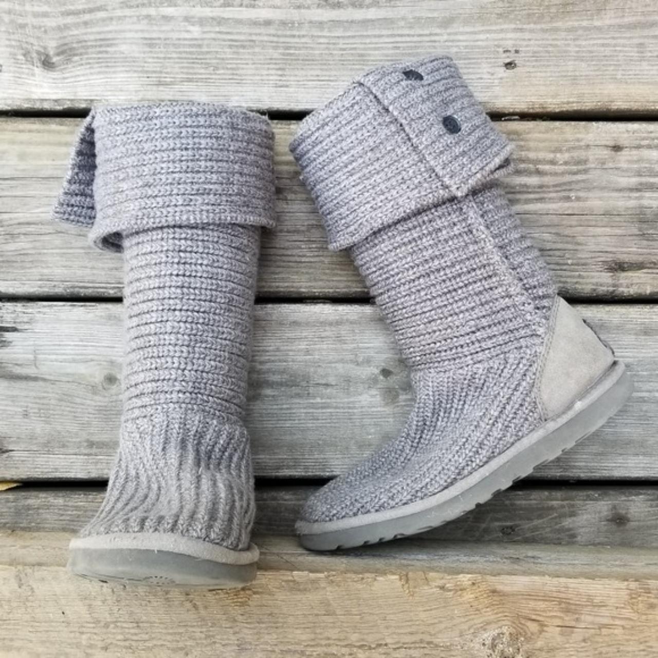 Ugg Australia Classic Cardy Gray Sweater Tall Boots... - Depop