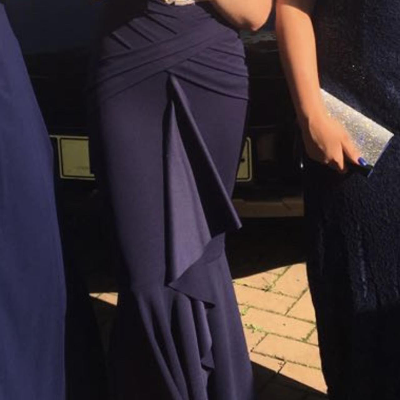 •Lipsy• Navy blue prom dress•laced at the top with... - Depop