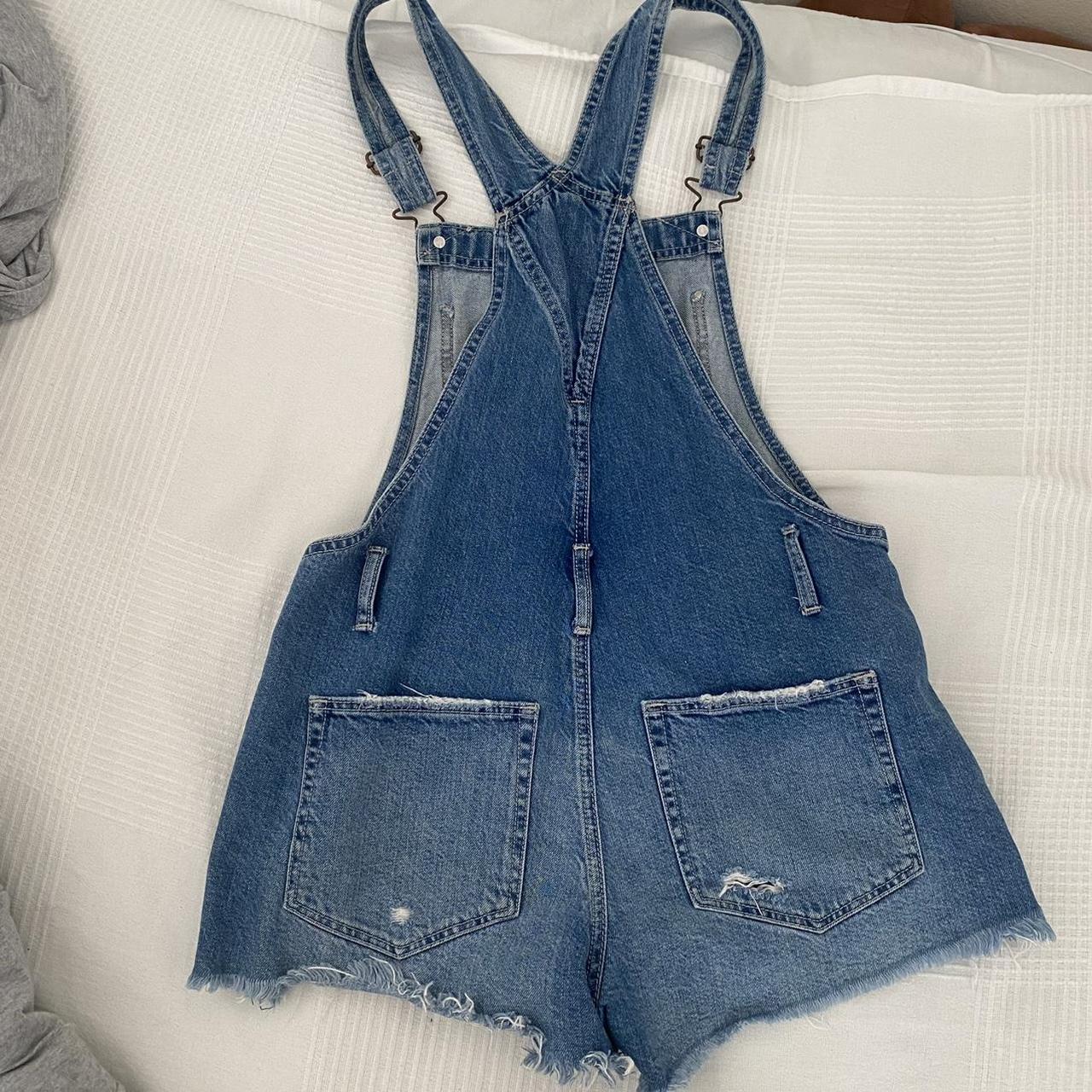 Really cute short denim overalls marked as size... - Depop