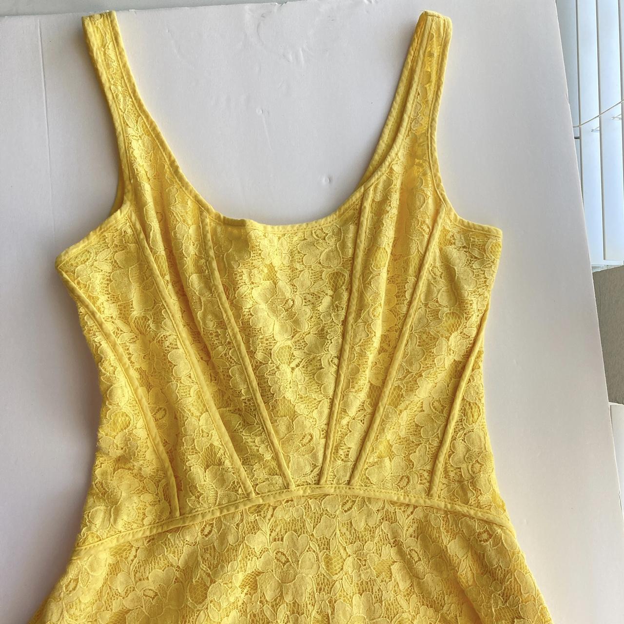 Bright yellow lace corset Sun dress! #yellowdress... - Depop