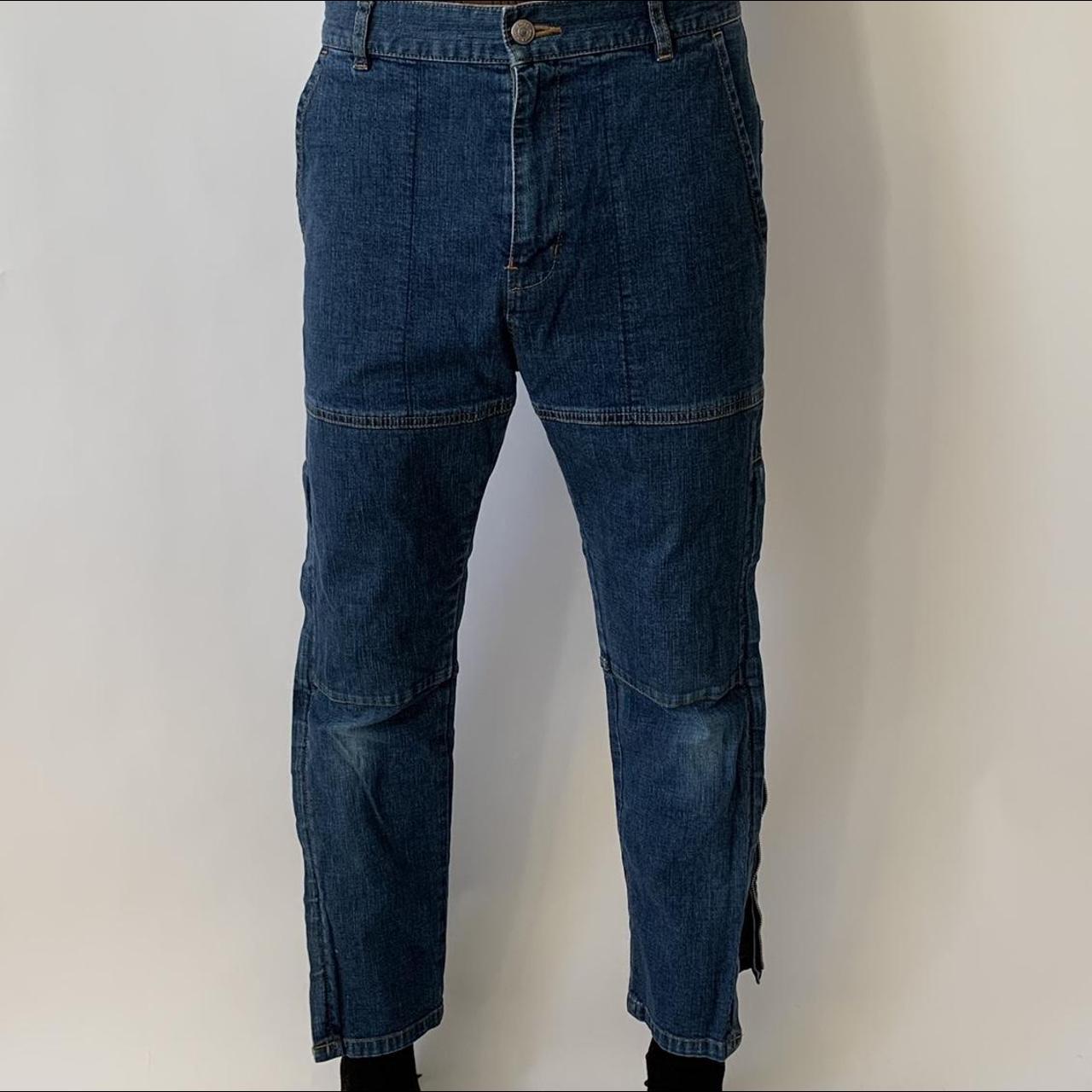 Vintage Zucca 3 panel jeans with unzippable ankle to... - Depop
