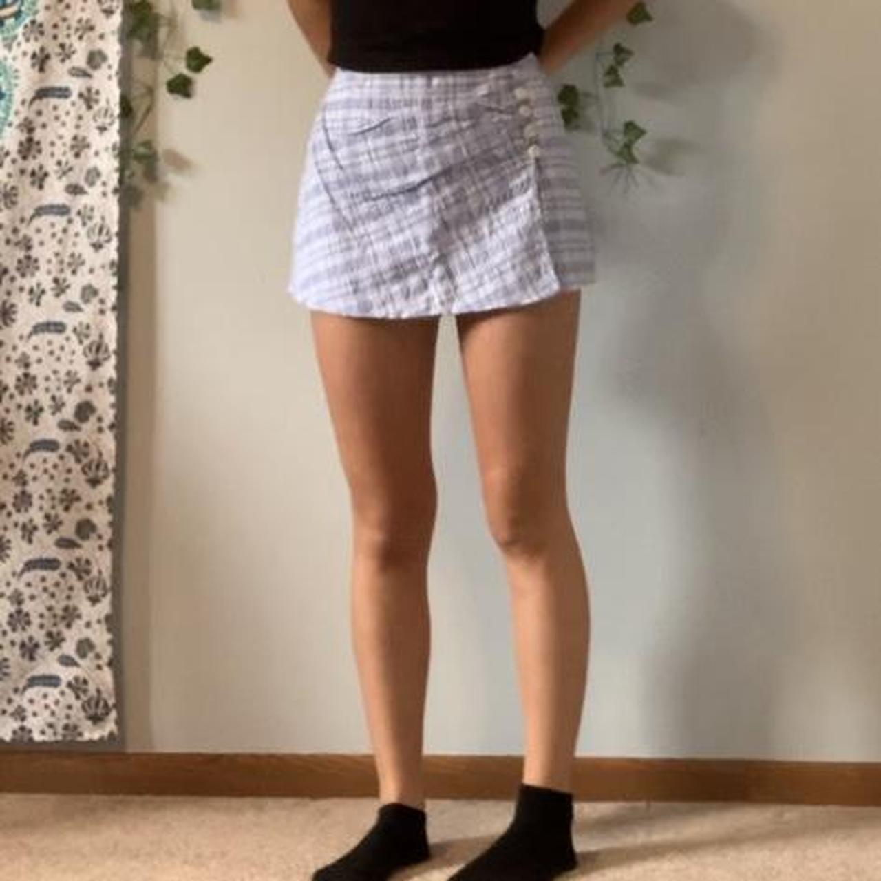 Periwinkle plaid skort - Depop