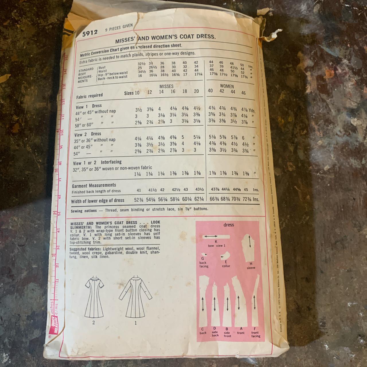 vintage sewing pattern 1973 #vintage #70s - Depop