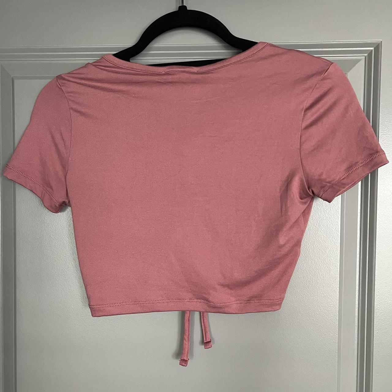 Cute pink tie crop top Never worn still has tags... - Depop