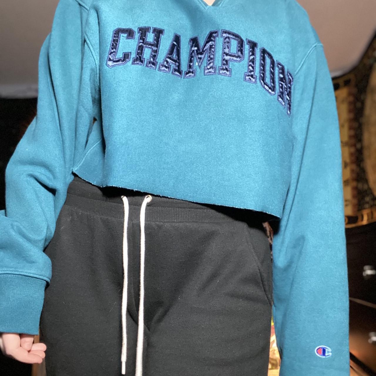 Champion crop sweater #champion #vintage... - Depop