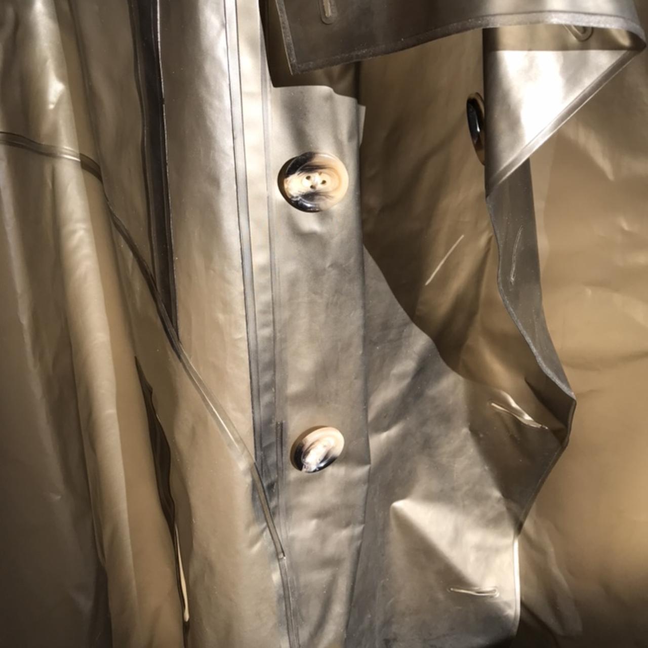 Terra translucent raincoat cape with buttons and... - Depop