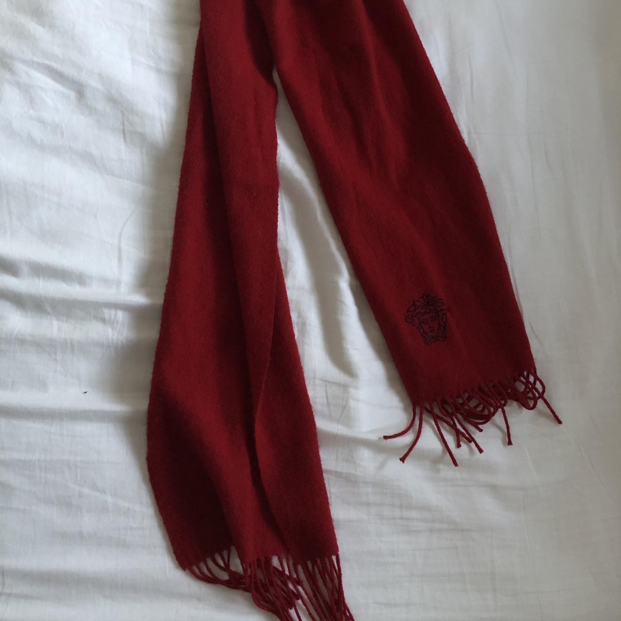 RED VERSACE SCARF - Depop