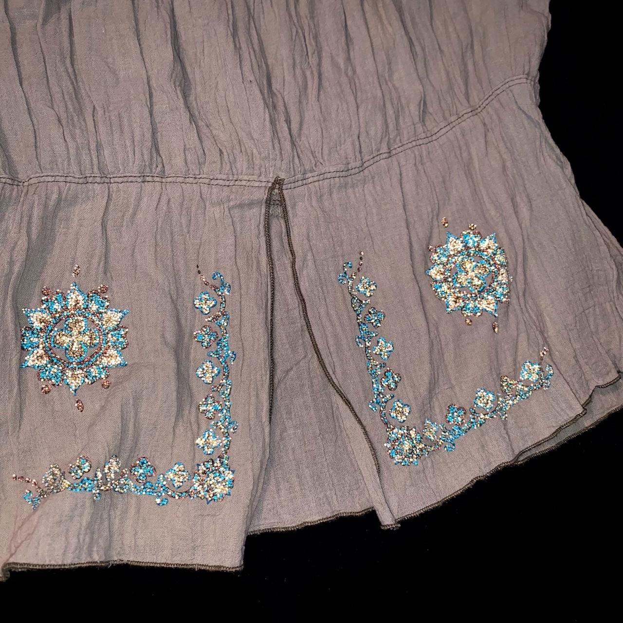 90sVintage Sage Goth Grunge Peasant Bardot Fairy... - Depop