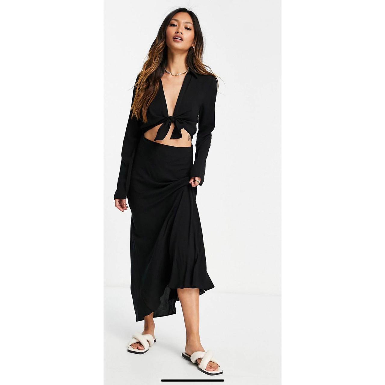 Asos black cut out maxi dress, UK8 Worn once,... - Depop