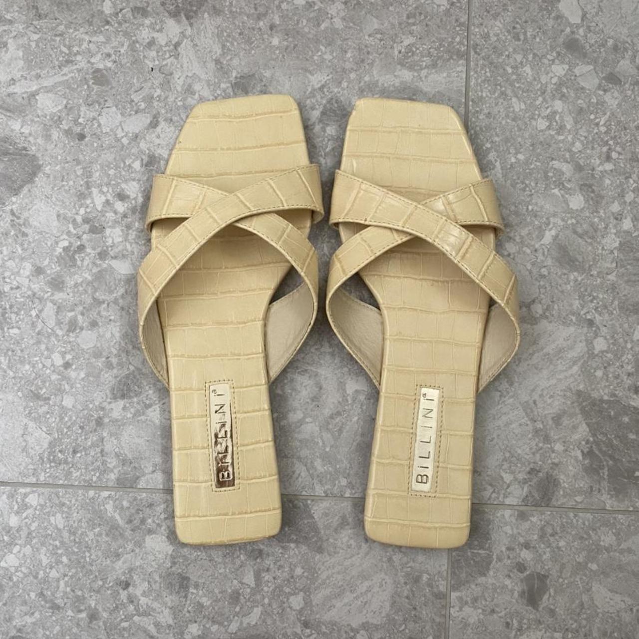 Billini beige slides (croc print) Never been worn... | Depop
