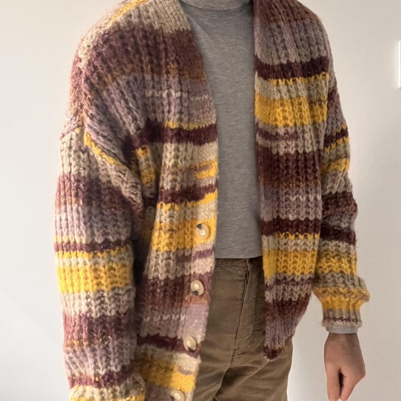 ASOS Men's Brown and Tan Cardigan | Depop