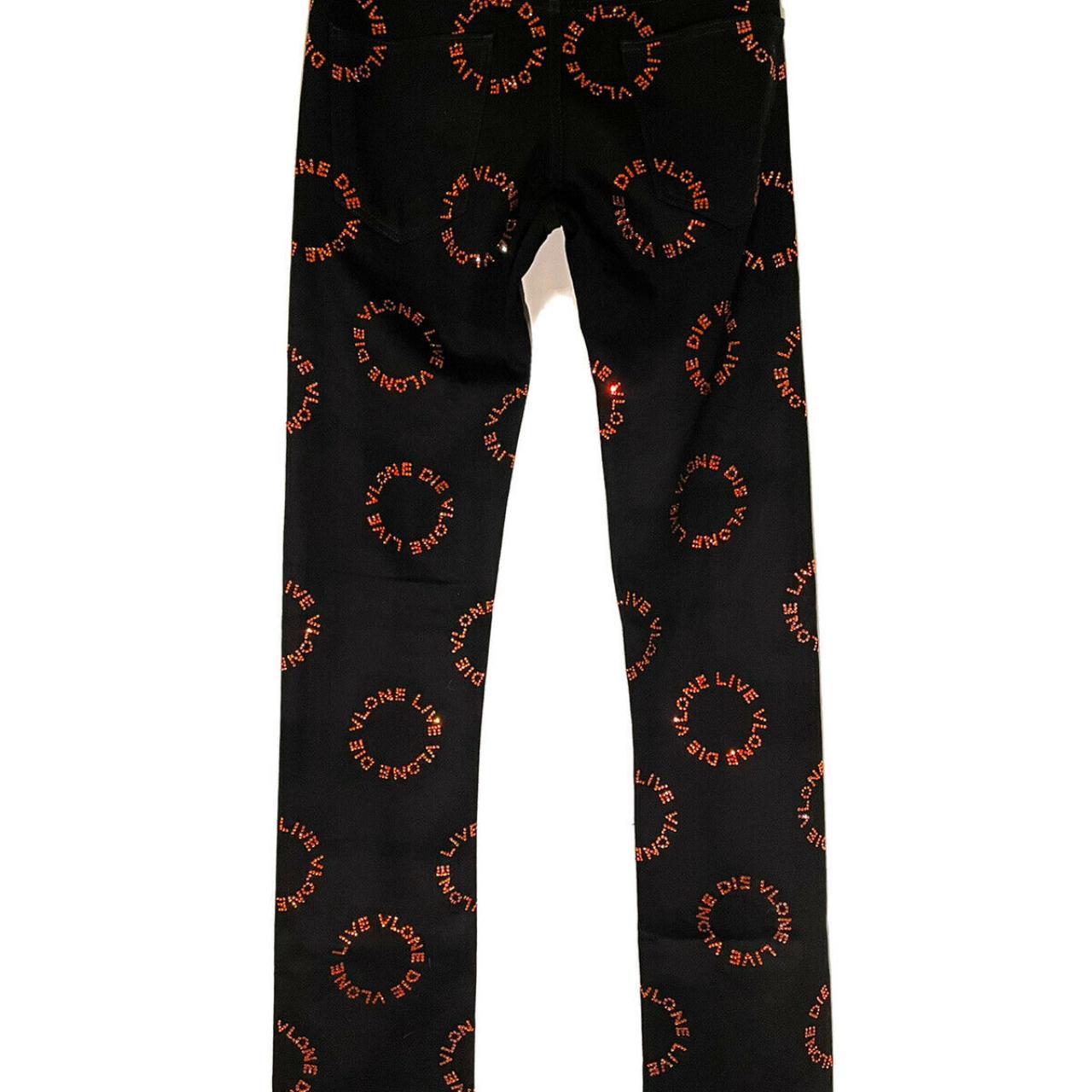 Vlone rhinestone jeans 100% Authentic Size:... - Depop